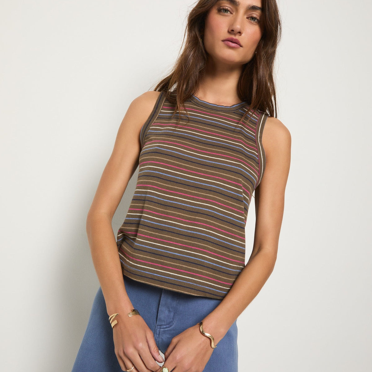 Striped Cotton Tank Top - Soft & Breathable Everyday Fit – Seventy ...