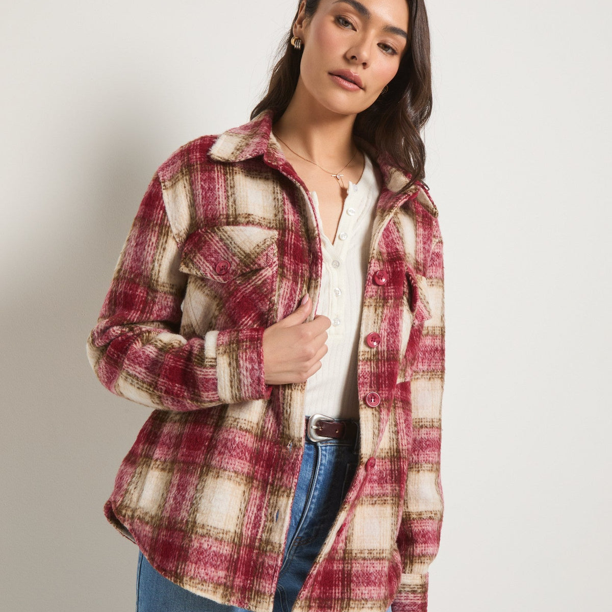 SEAS Cozy Plaid Shacket - Brushed & Versatile – Seventy Eight and Sunny